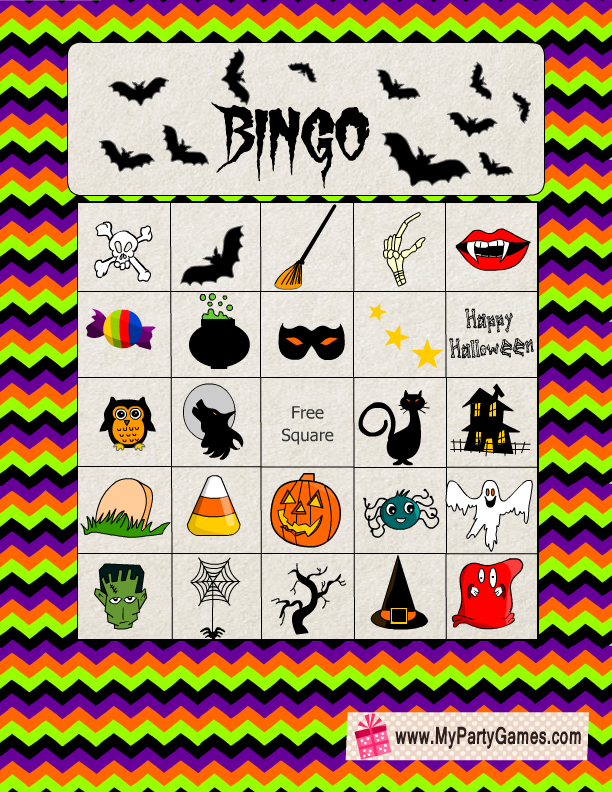 Free Printable Halloween Picture Bingo Game