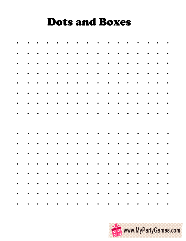 Free Printable Dots And Boxes Game For Kids