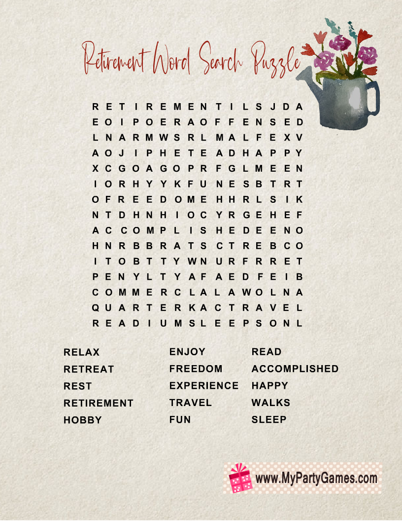 Free Printable Happy Retirement Printable Word Searches The Best Porn